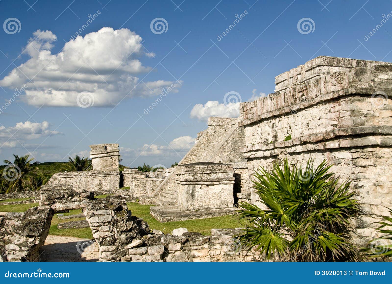 Pyramid Ruins in Tulum Mexico Stock Image - Image of destination ...