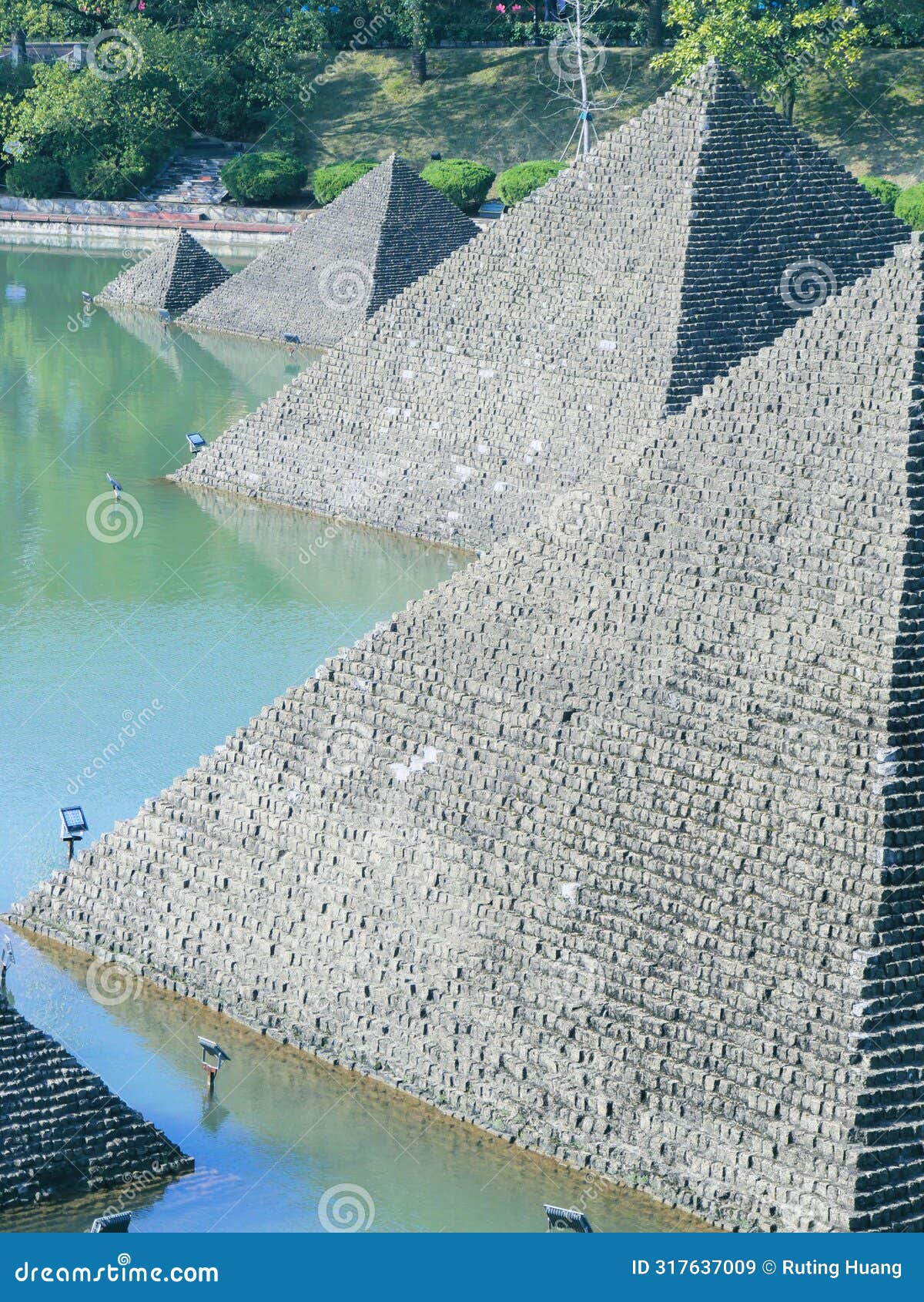 The Pyramid Scenery in the Amusement Park during Spring Stock Image ...
