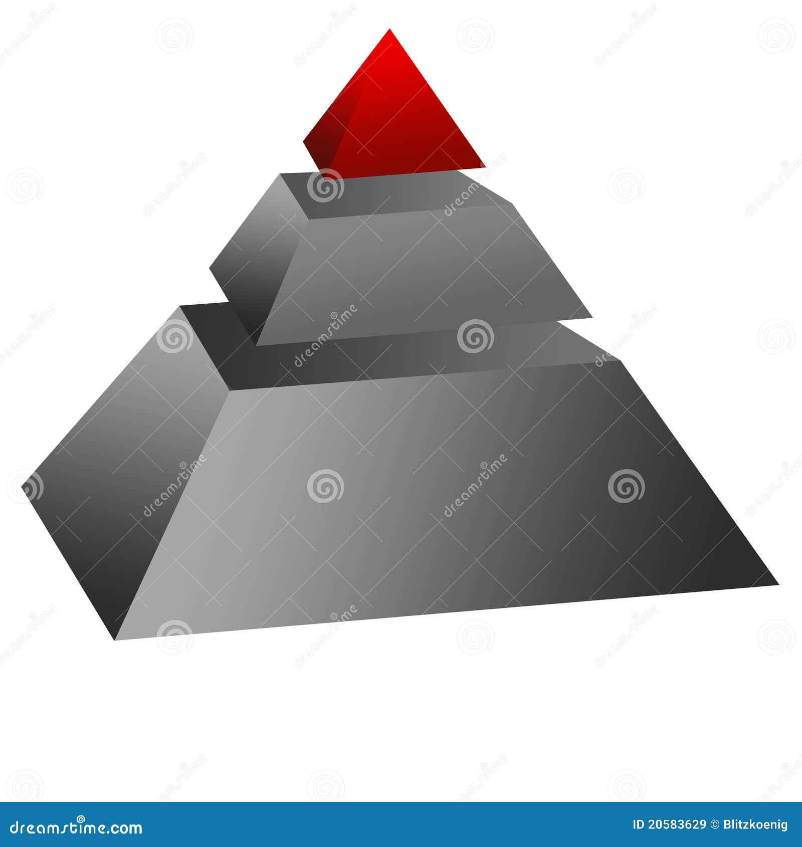 Pyramid Scheme 10 Ten Steps. Vector Hierarchy Level Chart Graph, Blue ...