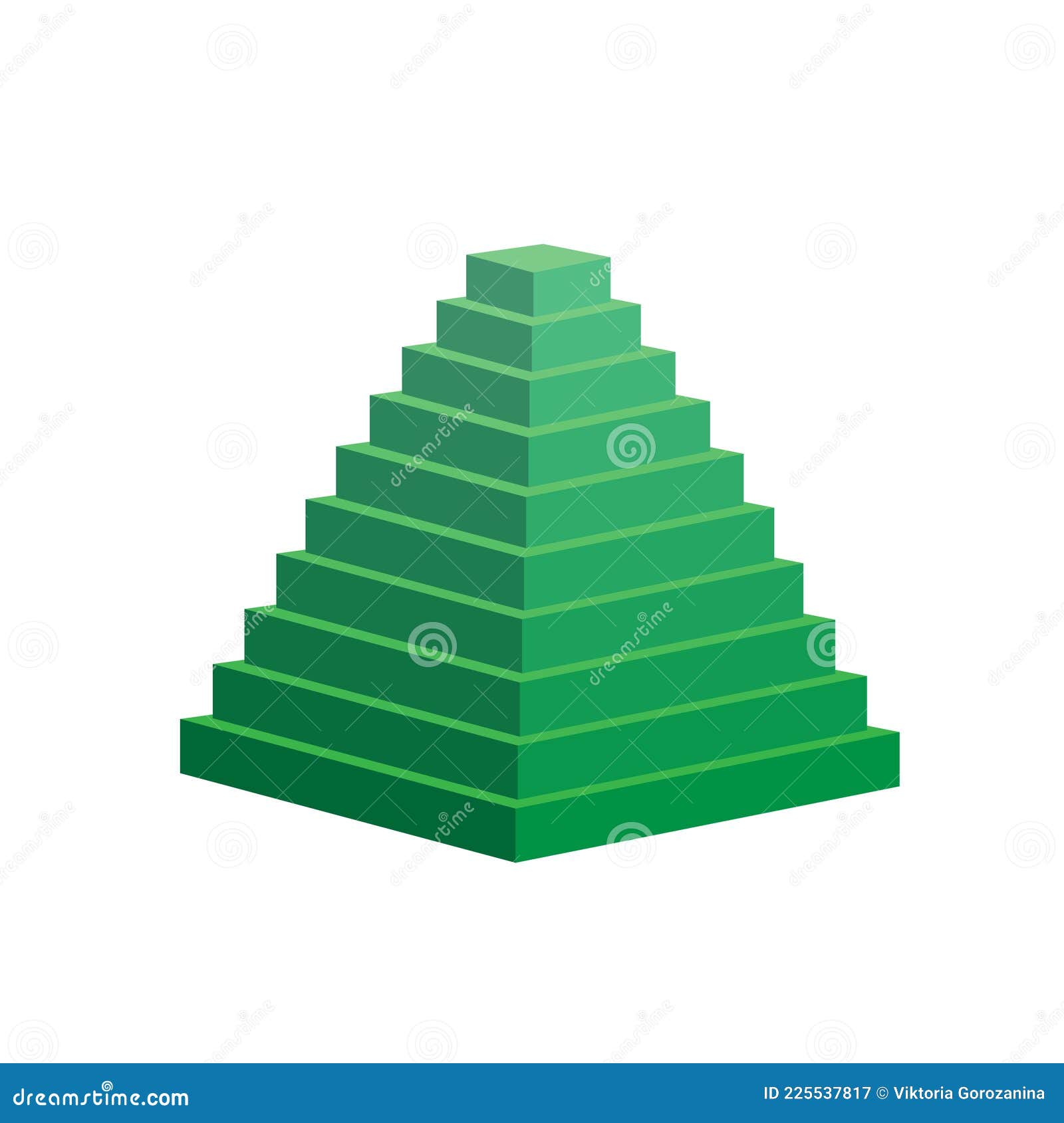 Pyramid Scheme 10 Ten Steps. Vector Hierarchy Level Chart Graph, Green ...