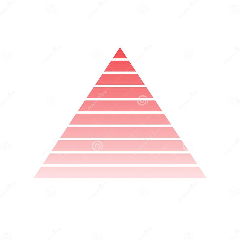Pyramid Scheme 10 Ten Steps. Vector Hierarchy Level Chart Graph, Red ...