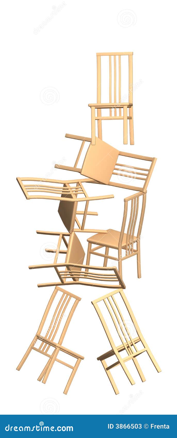 Pyramid from seven chairs stock illustration. Illustration of chair ...