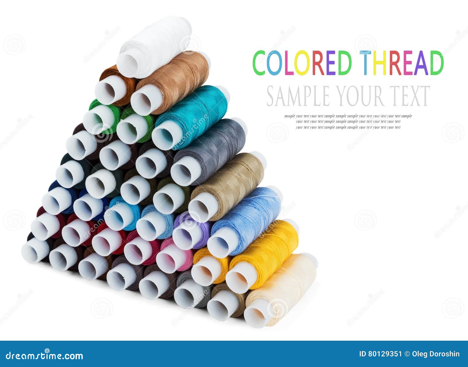 Pyramid of the Sewing Multi Colored Thread Stock Image - Image of rows ...