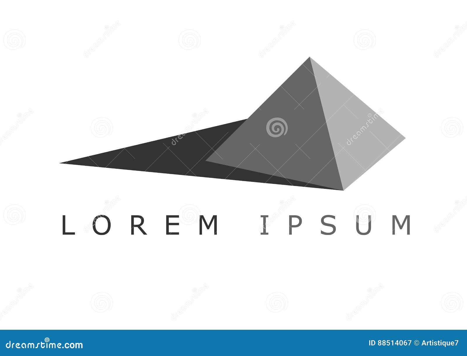 Pyramid with Shadow Logo Minimalistic Stock Vector - Illustration of ...