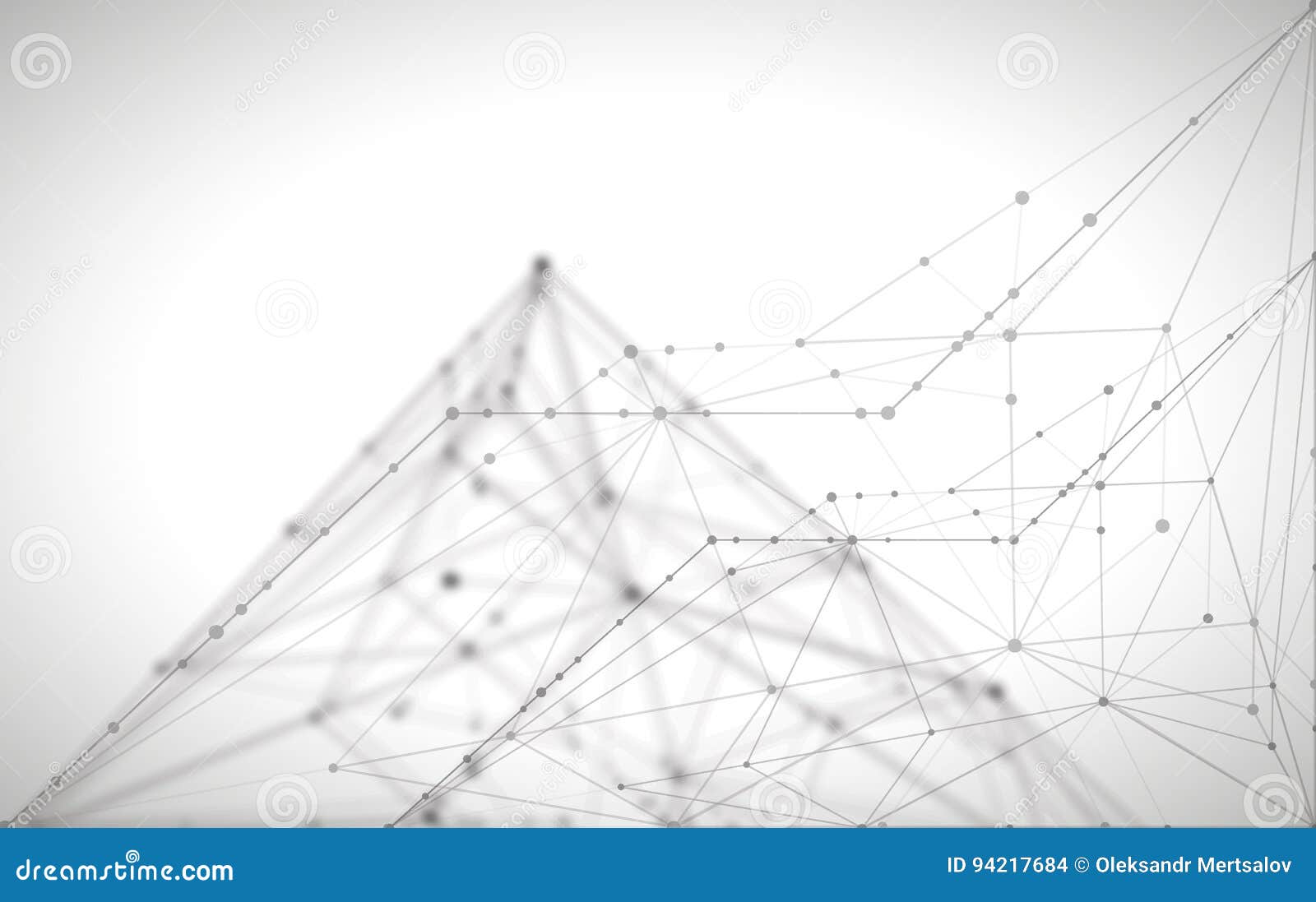 Pyramid Shape. Abstract Backgrounds of Molecules Light Gray. Stock ...