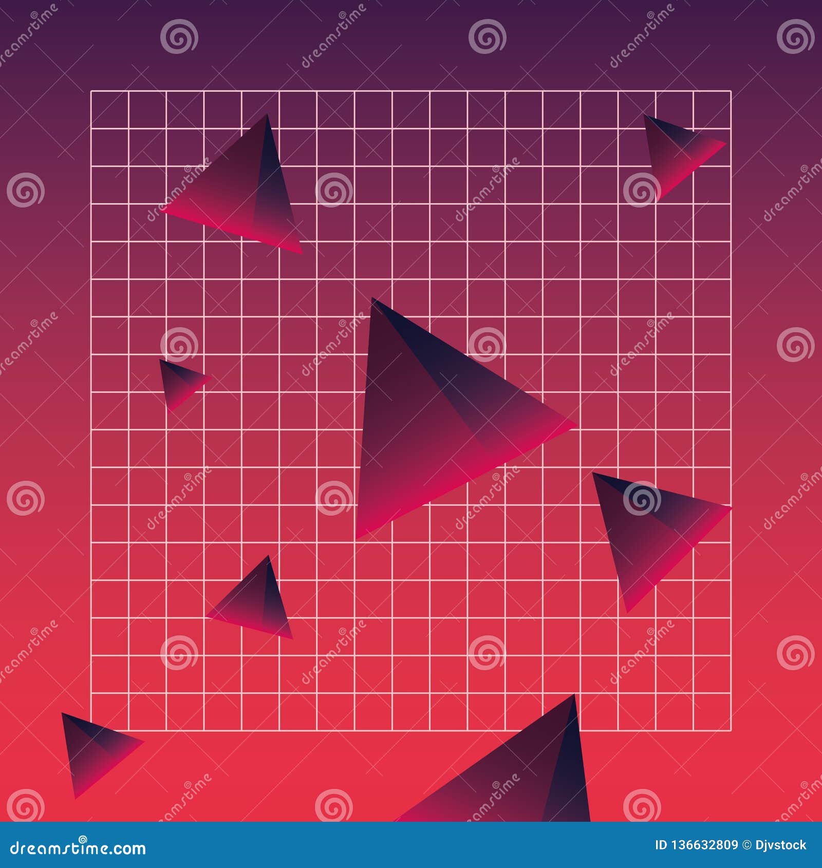 Pyramid Shape 3d Grid Digital Stock Vector - Illustration of structure ...