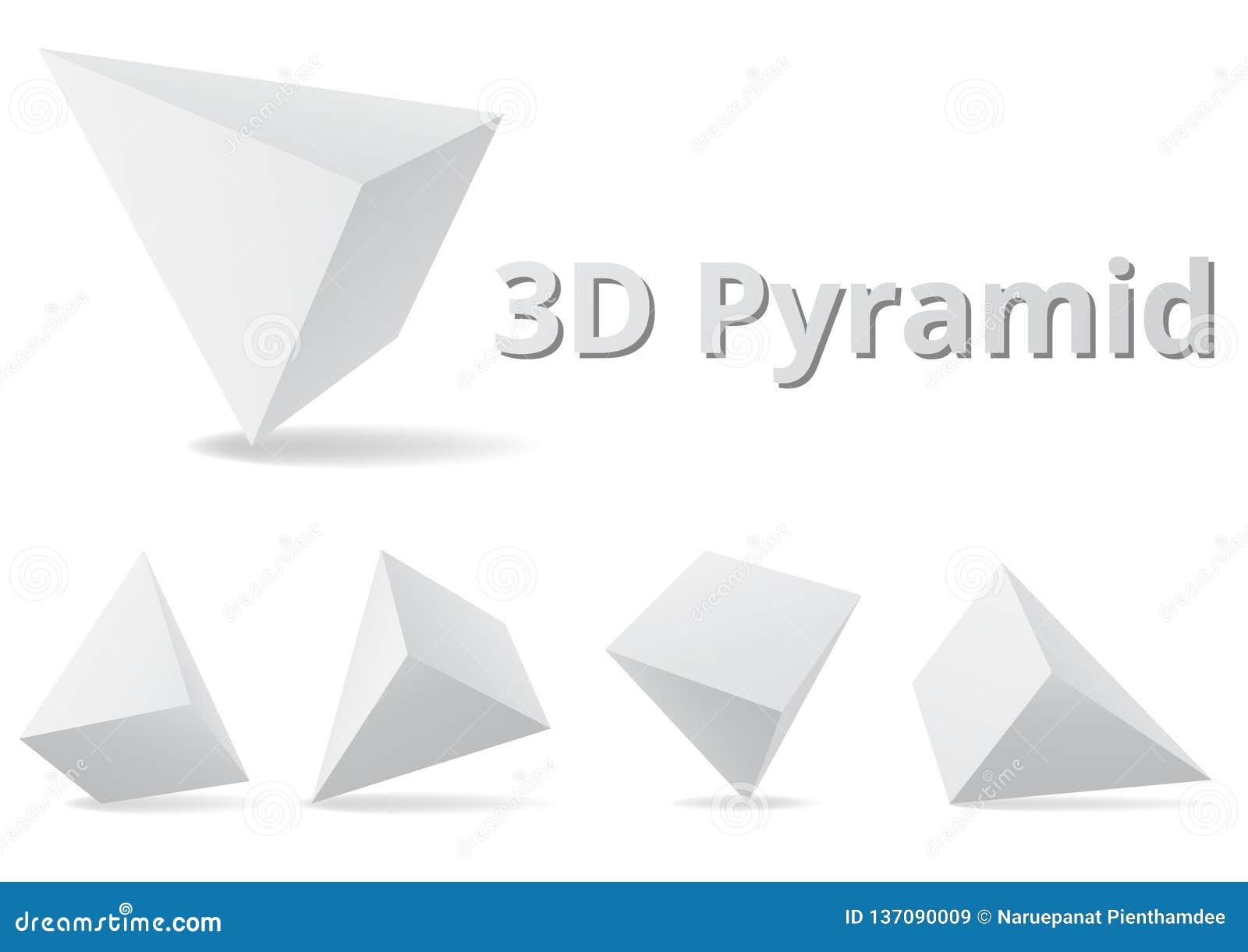 Pyramid shape 3D style. stock vector. Illustration of design - 137090009