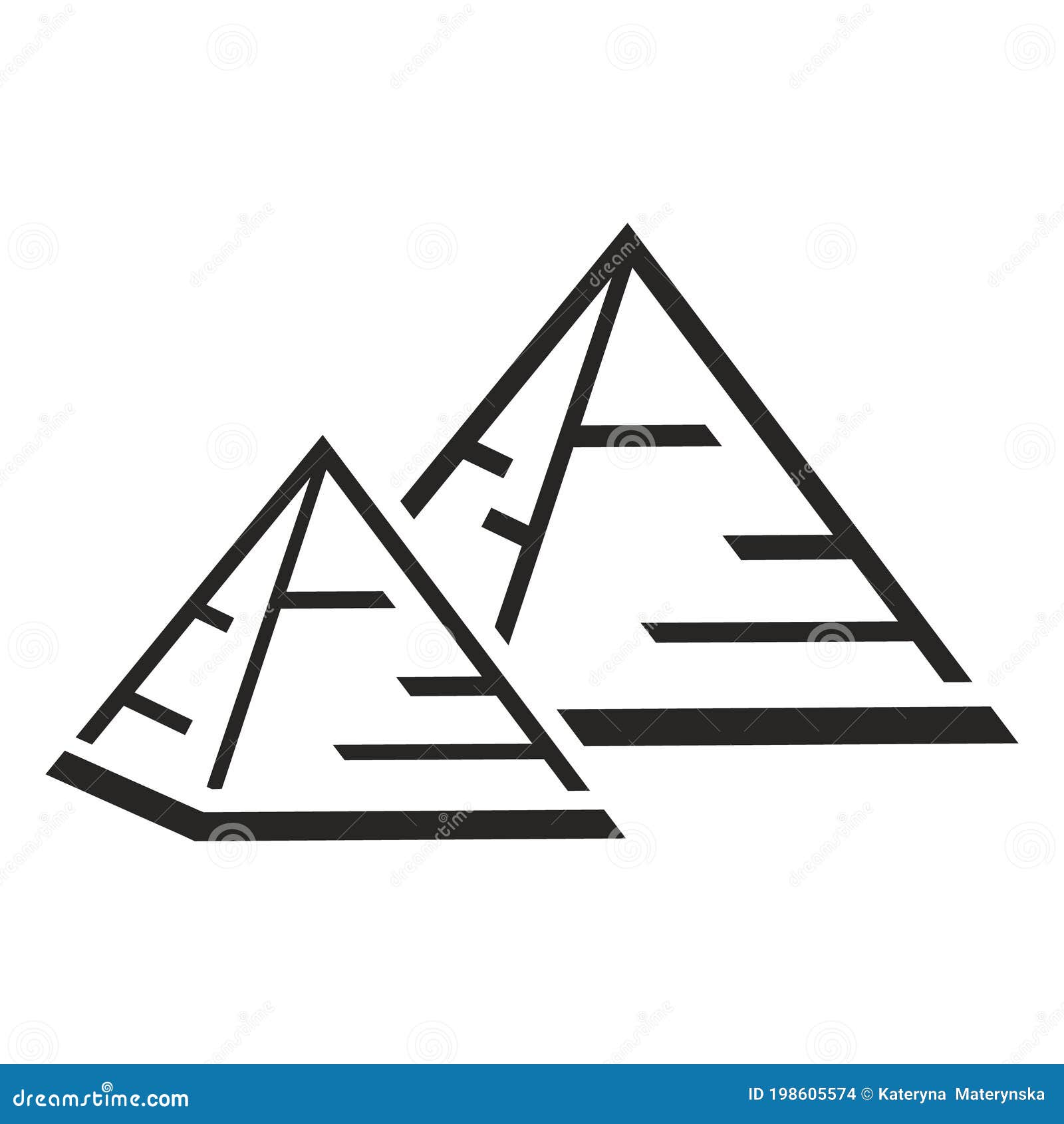 Pyramid Icon. Pyramid Shape Isolated Vector Illustration . Flat ...