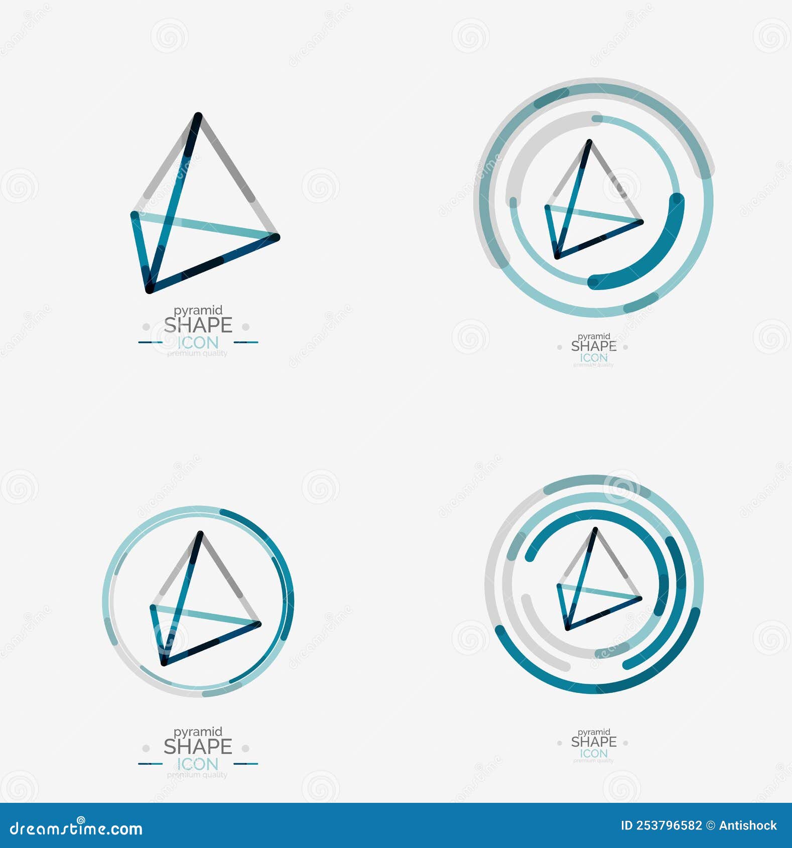 Pyramid shape line design stock vector. Illustration of line - 253796582