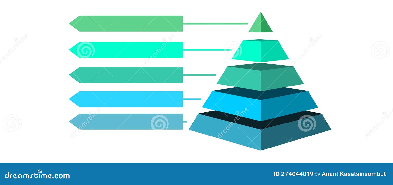 Pyramid Shape Made of Three Layers for Presenting Business Ideas or ...