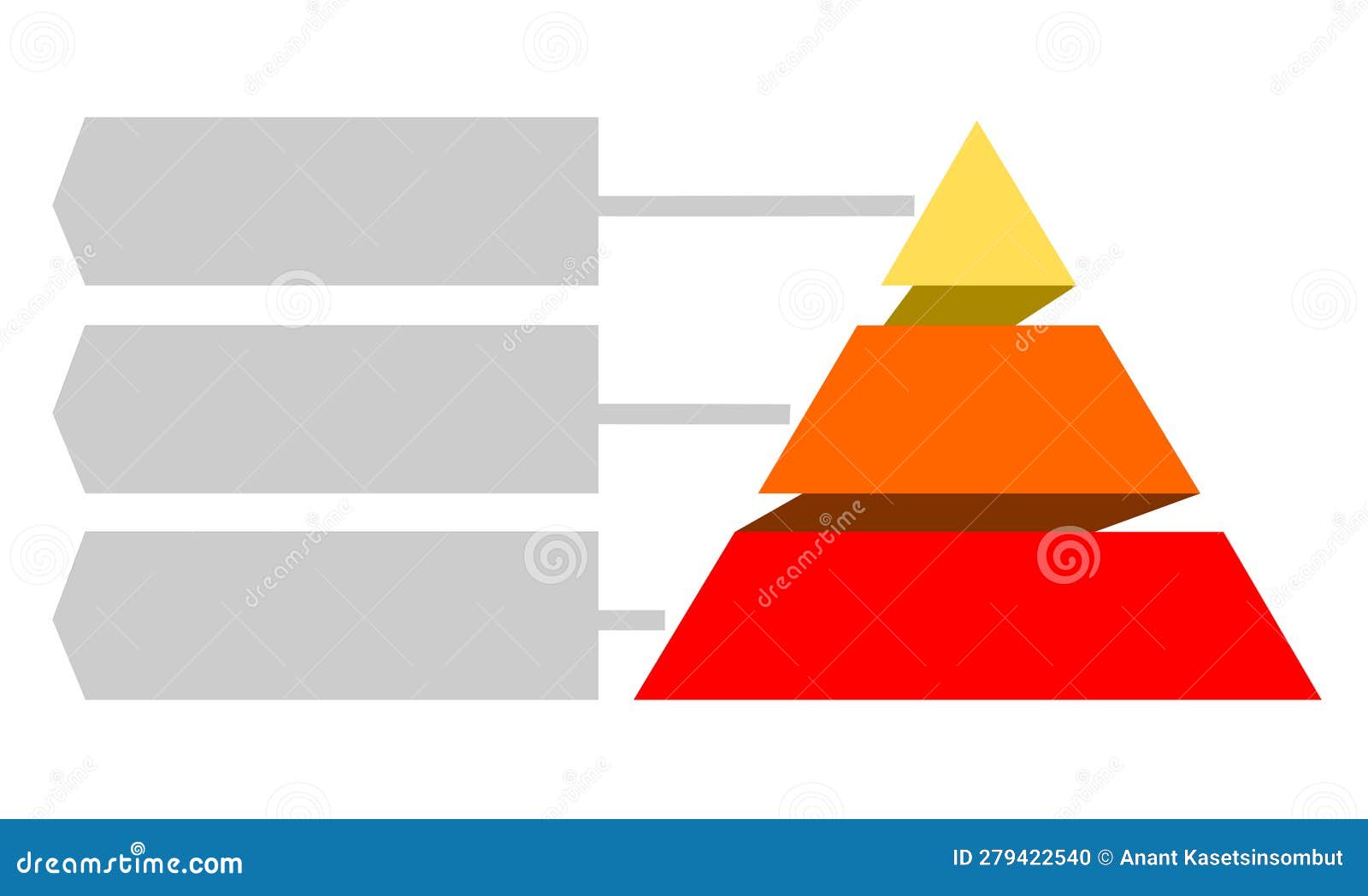 Pyramid Shape Made of Three Layers for Presenting Business Ideas or ...