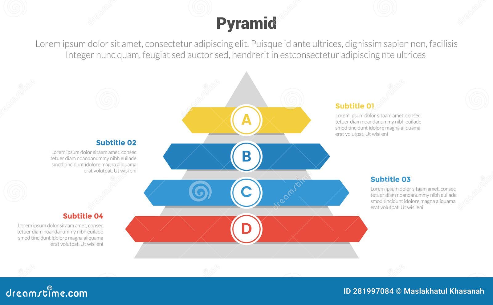 Pyramid Shape Triangle Stage Infographics Template Diagram with Center ...