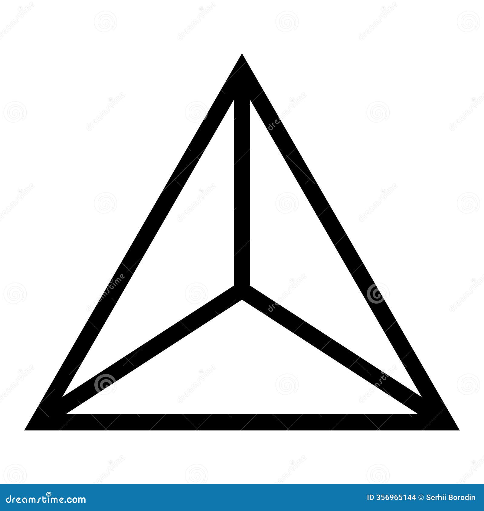 Pyramid Shape Triangle View from Above Sacred Geometry Icon Black Color ...