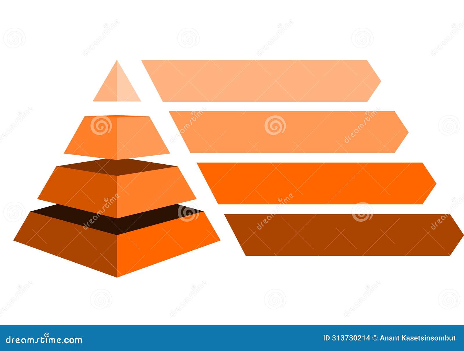 Pyramid Shape Vector Graphic Four Layers for Presenting Business Ideas ...