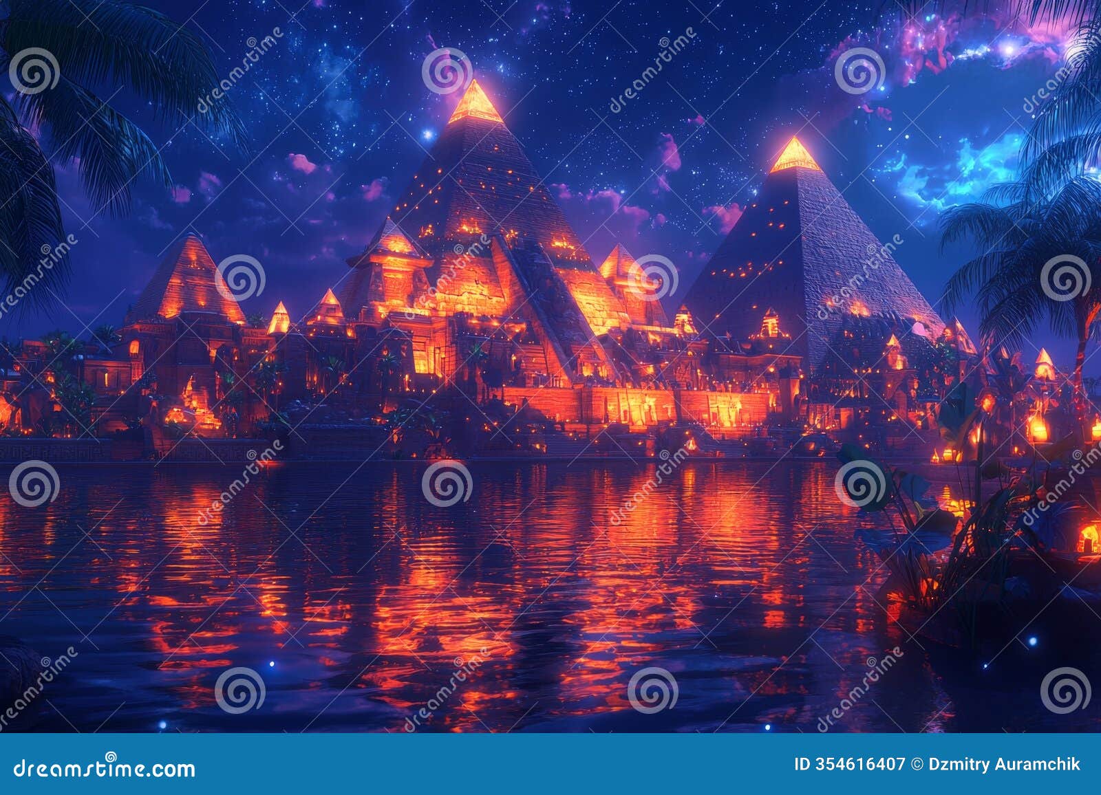 Pyramid-shaped Buildings Made from Modern Glass and Metal Materials ...