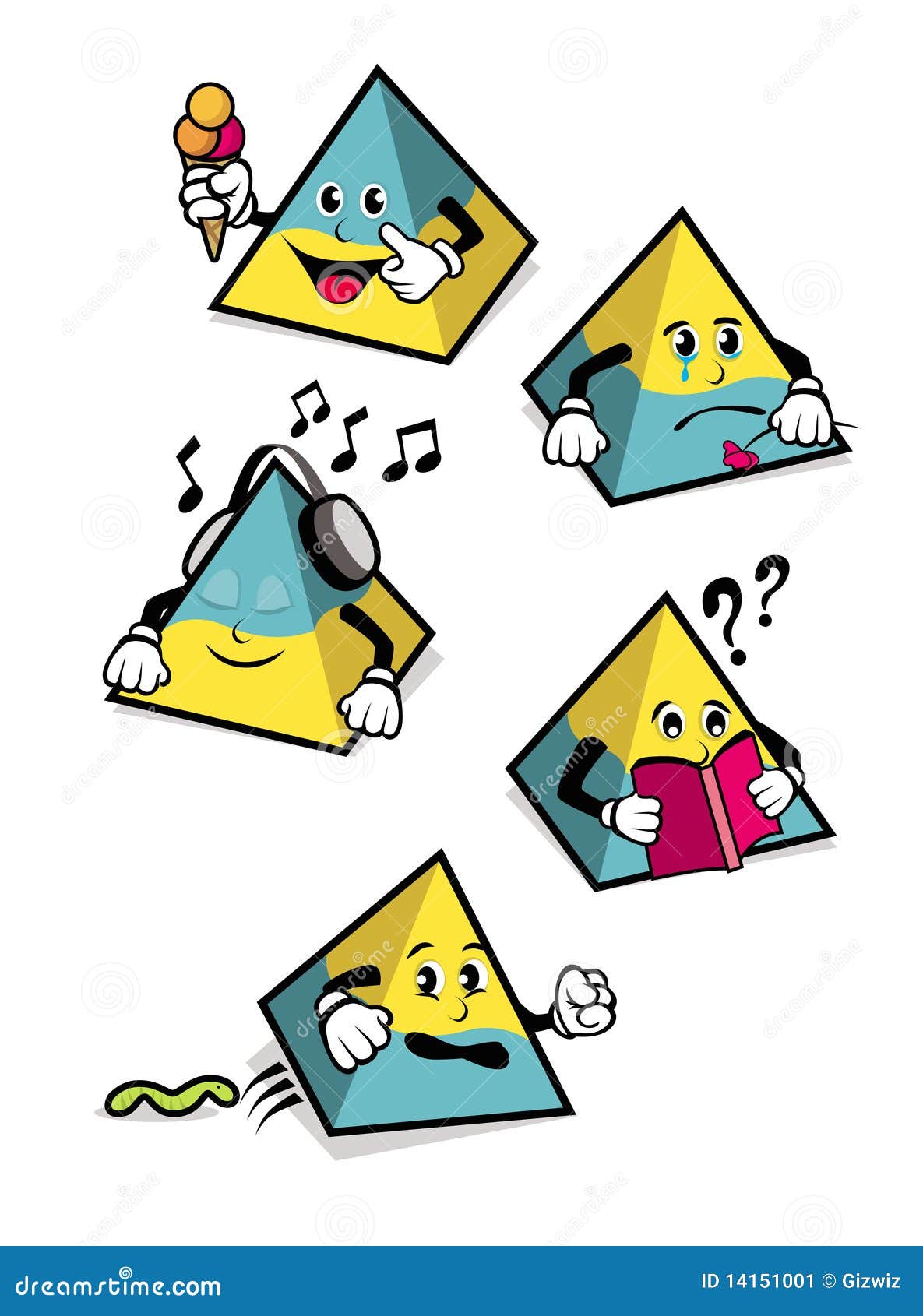 Pyramid-Shaped Cartoons stock vector. Illustration of comic - 14151001