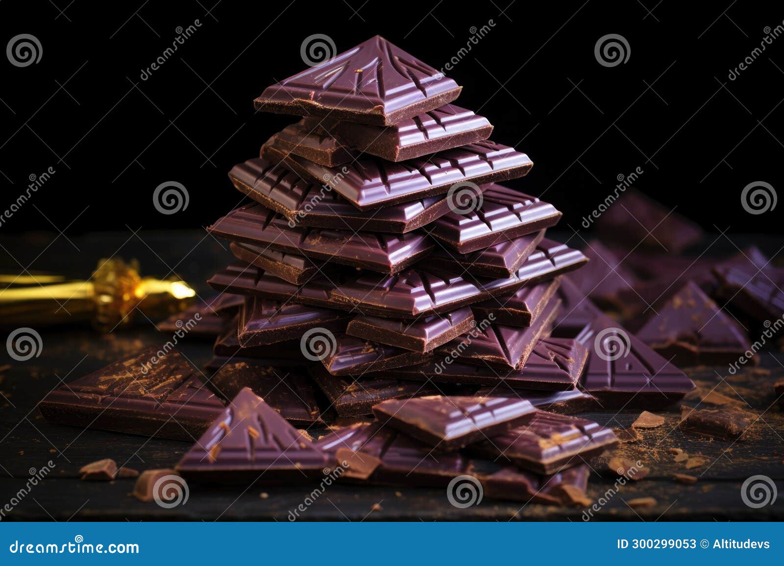 Pyramid Shaped Chocolate Bars Stacked Together Stock Image - Image of ...