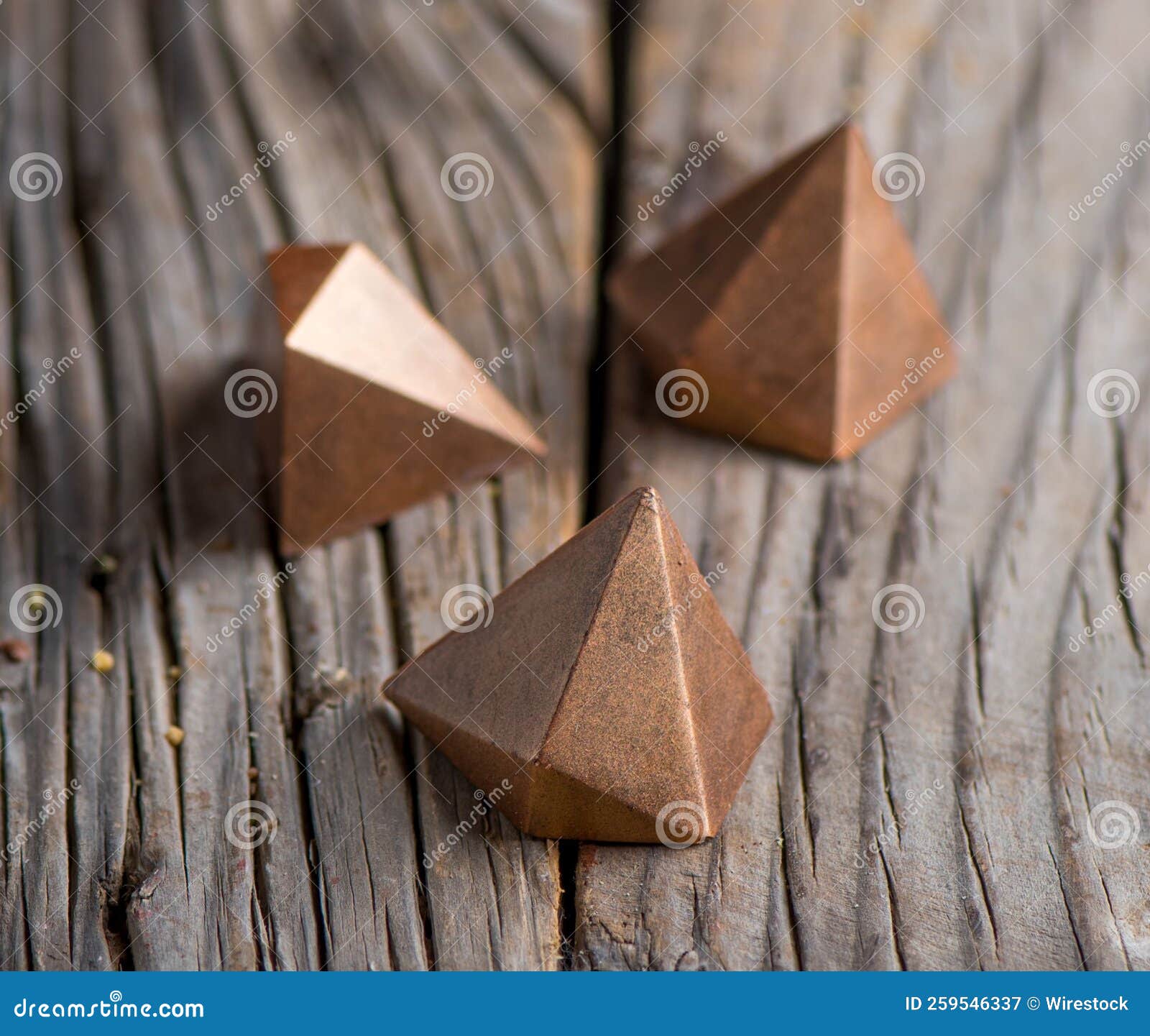 Pyramid Shaped Chocolate Desert on a Wooden Table Stock Image - Image ...