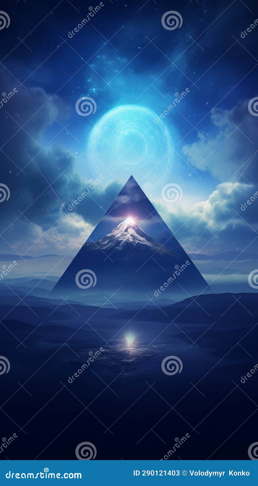 A Pyramid-shaped Cloud Formation Against a Blue Sky. Generative Ai ...