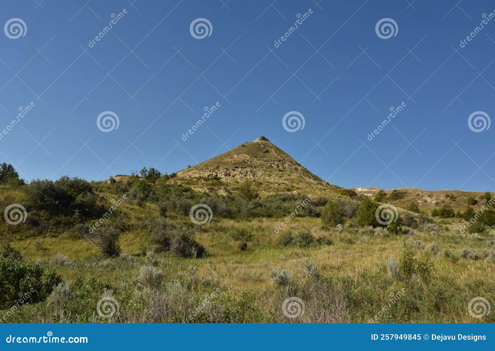 Pyramid Shaped Mound in the North Dakota Landscape Stock Image - Image ...