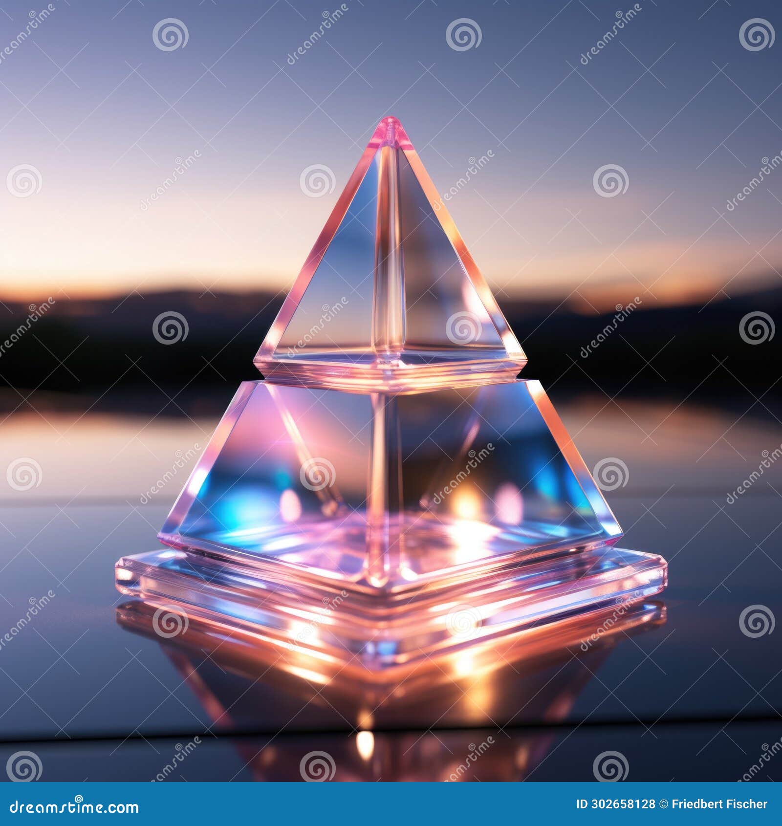 A Pyramid Shaped Object Sitting on Top of a Table Stock Photo - Image ...