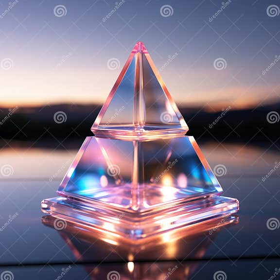 A Pyramid Shaped Object Sitting on Top of a Table Stock Photo - Image ...