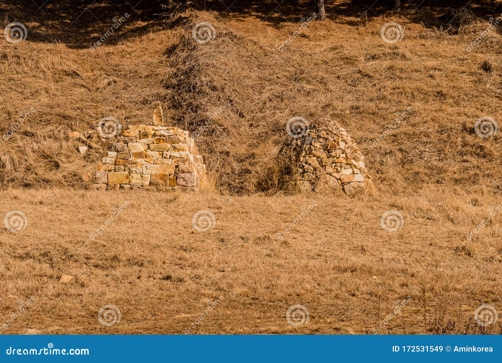 Pyramid Shaped Rock Structures Stock Image - Image of boeun, limestone ...