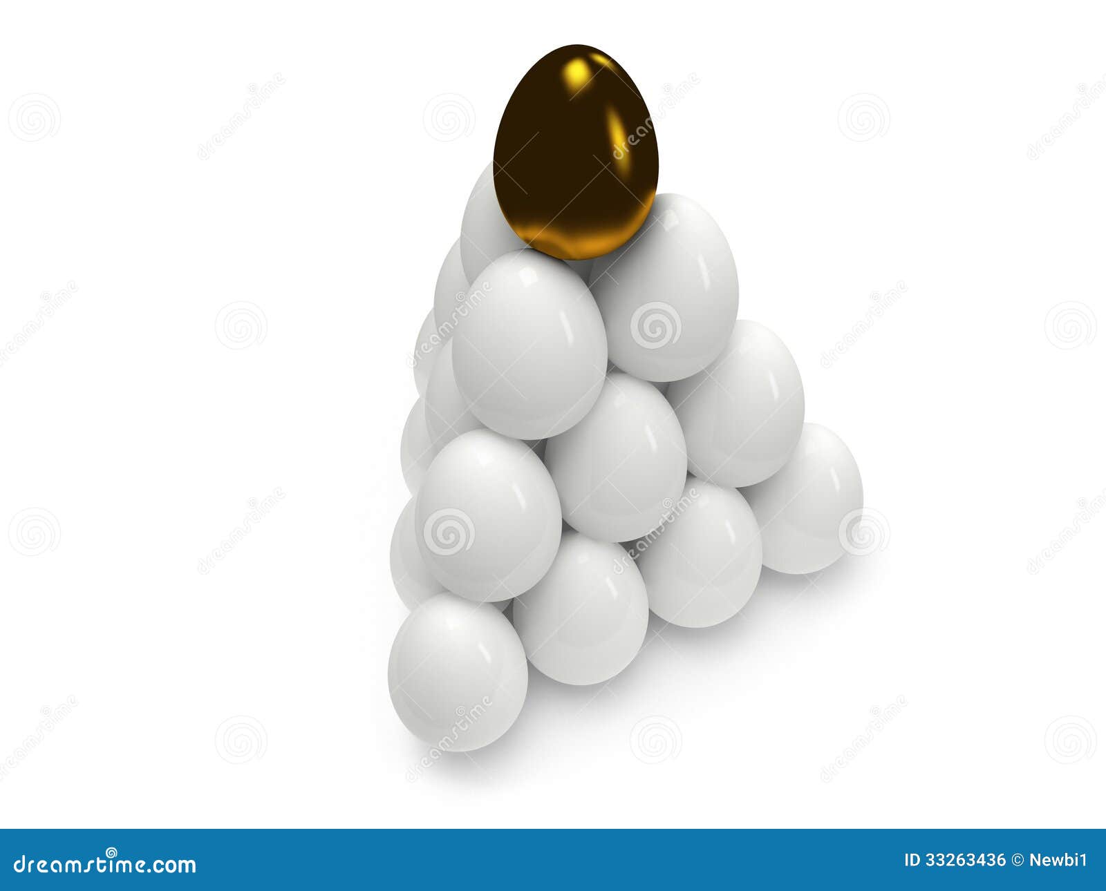 Pyramid of Shiny Golden and White Eggs Stock Illustration ...