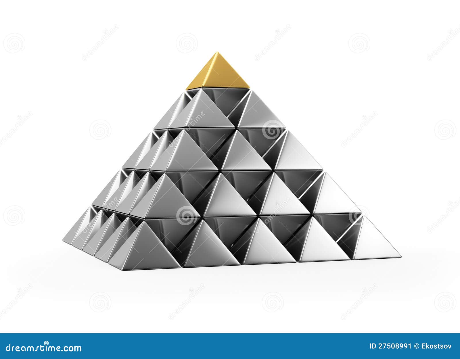 Pyramid of Shiny Silver Small Pyramids Stock Illustration ...