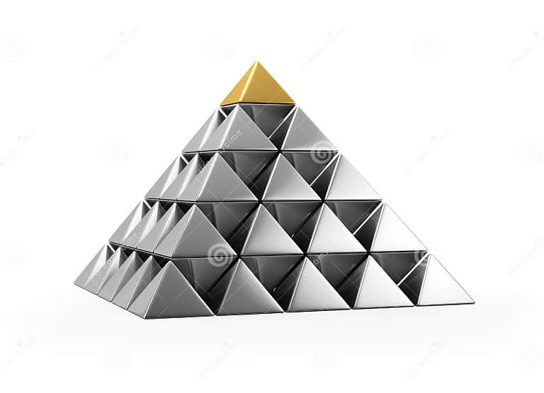 Pyramid of Shiny Silver Small Pyramids Stock Illustration ...