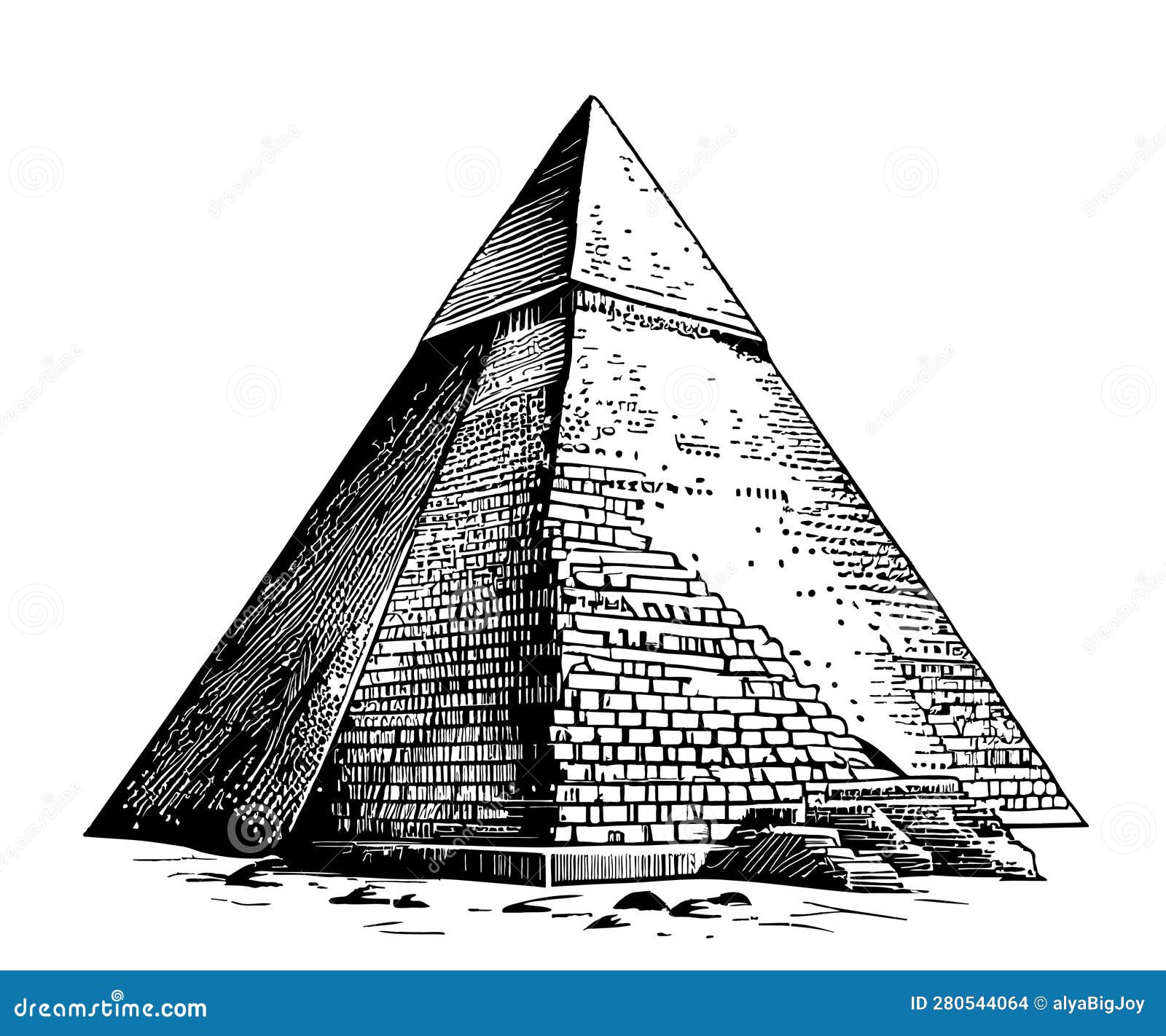 Pyramid Sketch Hand Drawn Egypt Travel Vector Illustration Stock ...