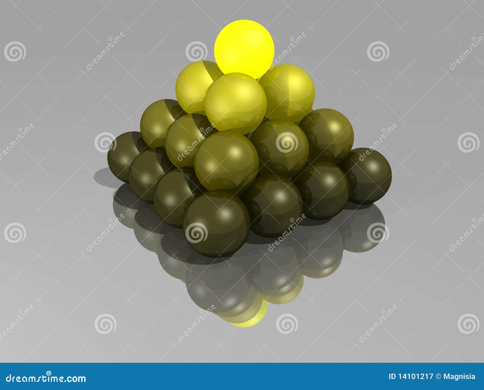 Pyramid of spheres stock illustration. Illustration of glow - 14101217