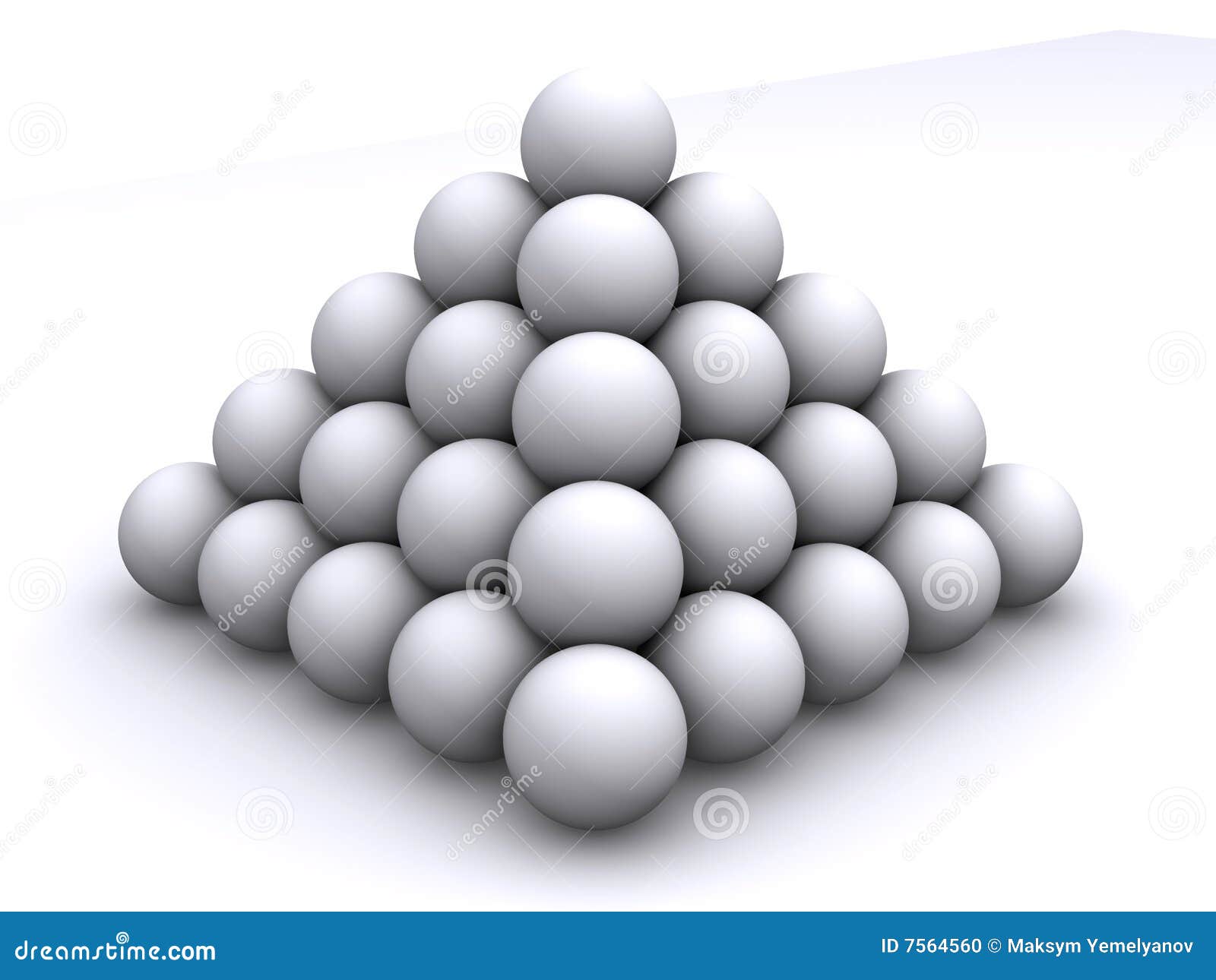 Pyramid from spheres stock illustration. Illustration of business - 7564560