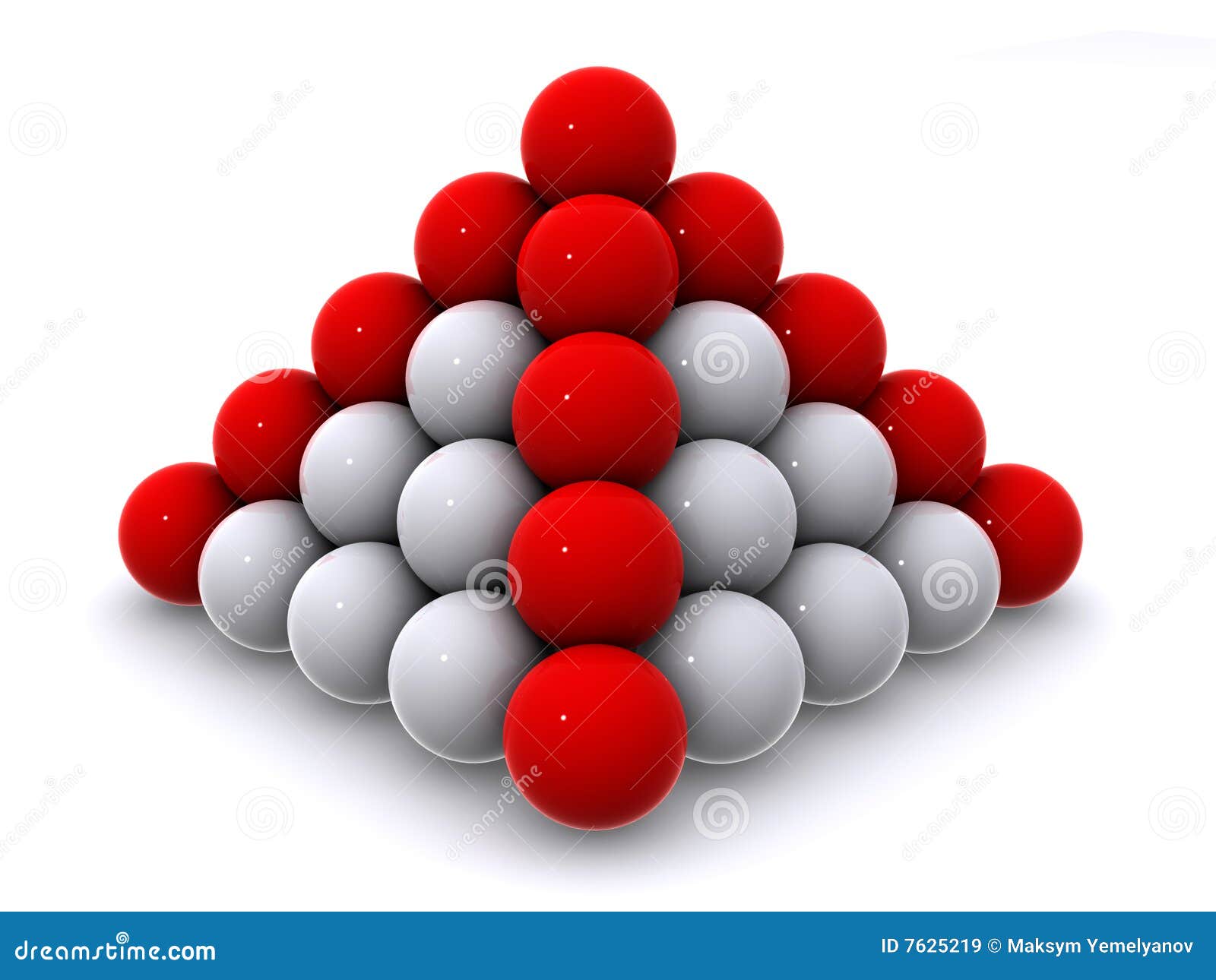 Pyramid from spheres stock illustration. Illustration of light - 7625219