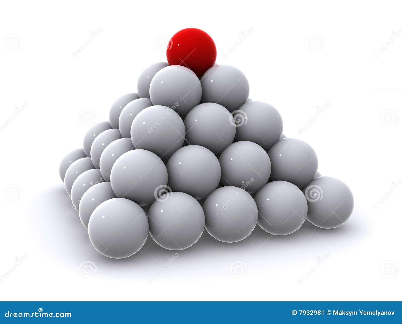 Pyramid from spheres stock illustration. Illustration of single - 7932981