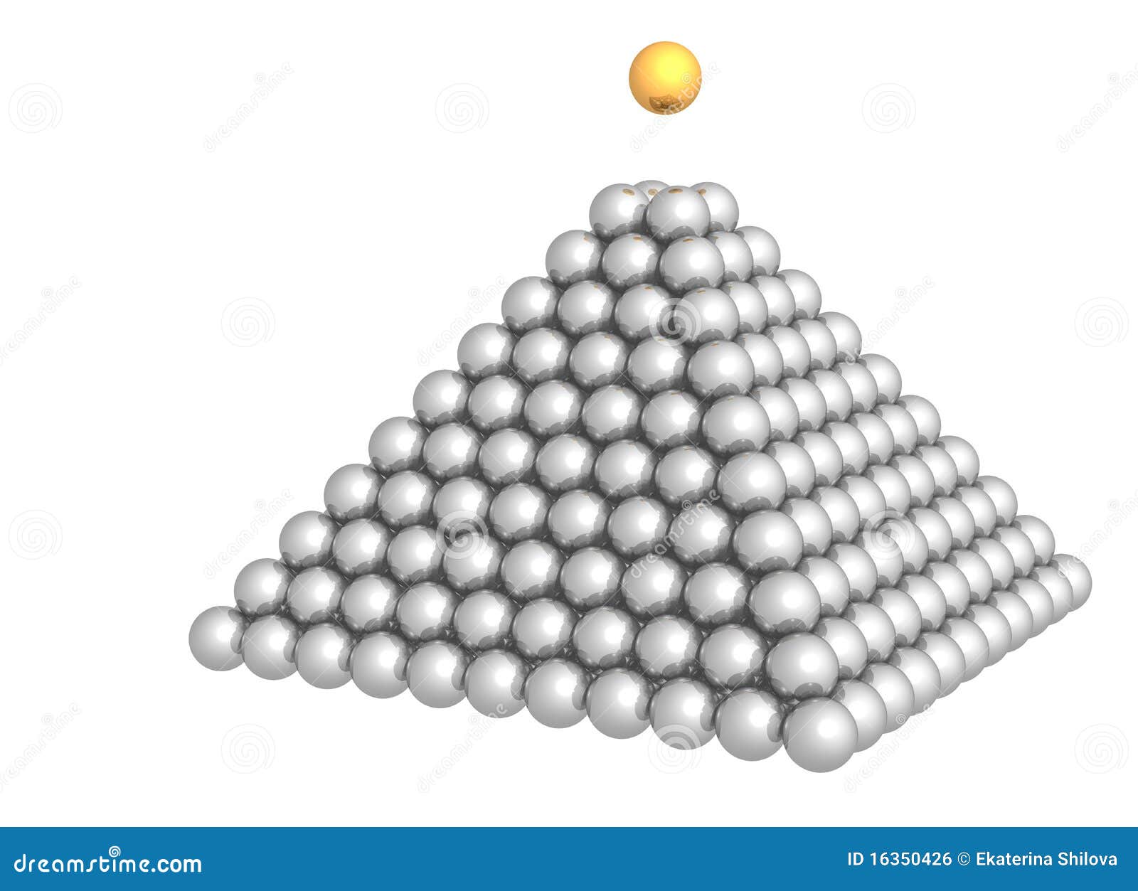 Pyramid Of Spheres With Gold Sphere On The Top Royalty Free Stock Image ...