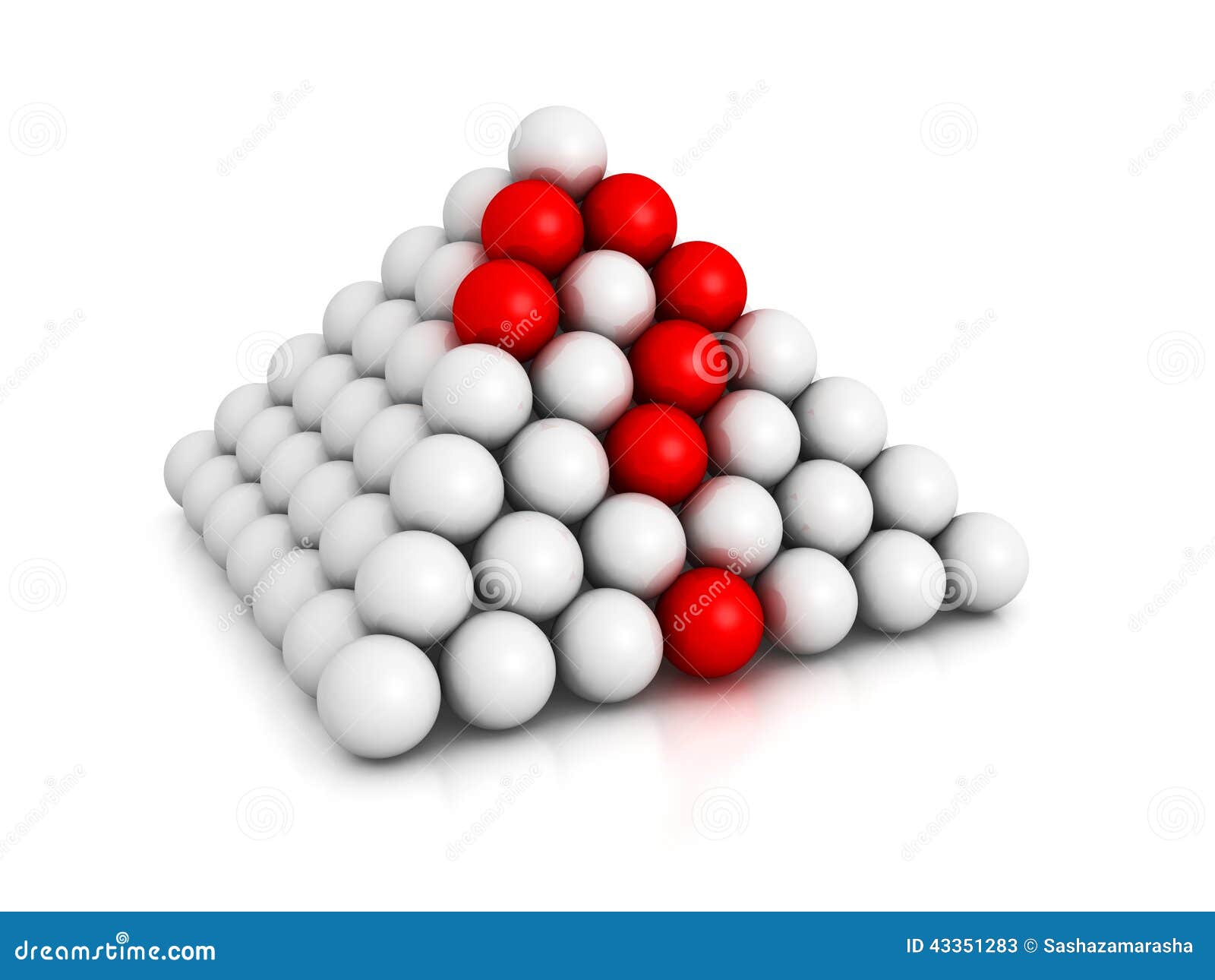Pyramid of Spheres with Red Question Mark Stock Illustration ...