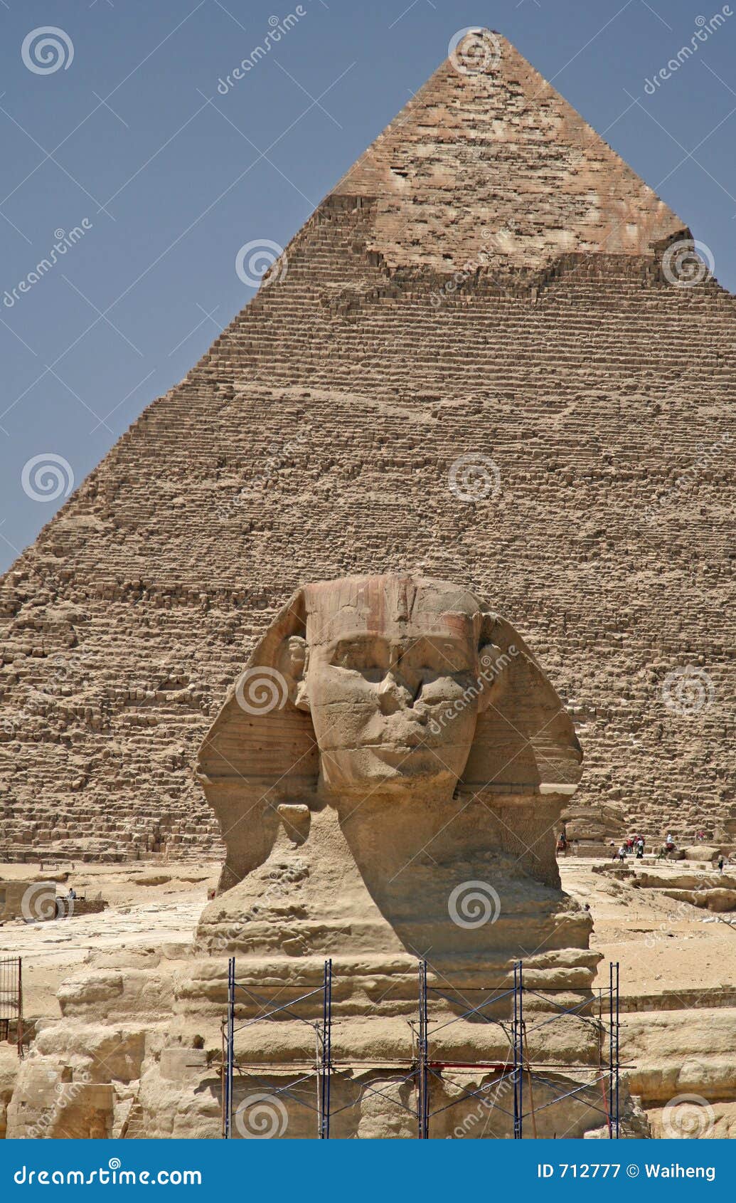 Pyramid and Sphinx stock image. Image of clear, mountain - 712777