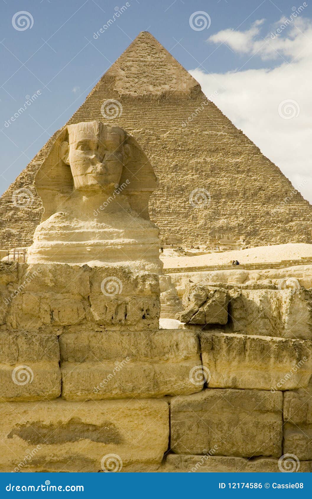 Pyramid and Sphinx from the Front Stock Photo - Image of cultural ...