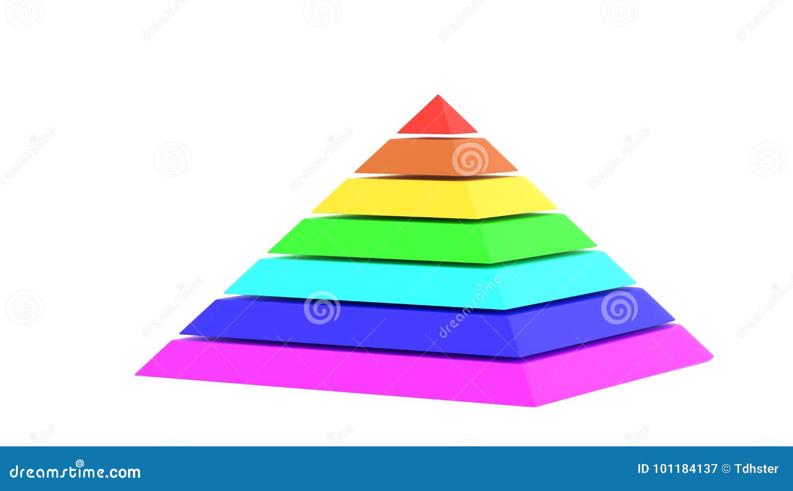 Pyramid Square Chart Rainbow Color 3d Illustration Stock Illustration ...
