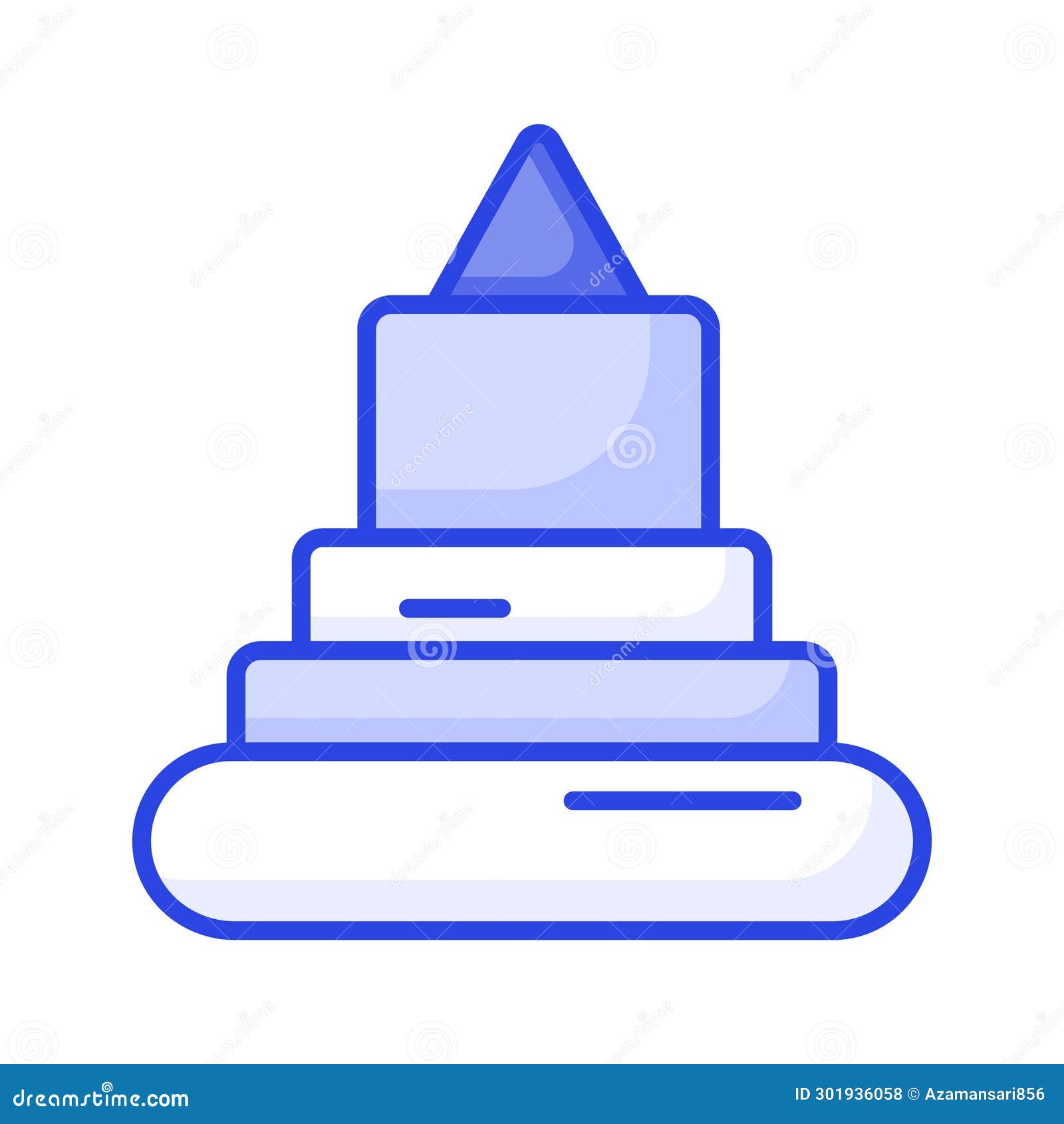 Pyramid Stacking Rings Toy Icon Isolated on White Background, Editable ...