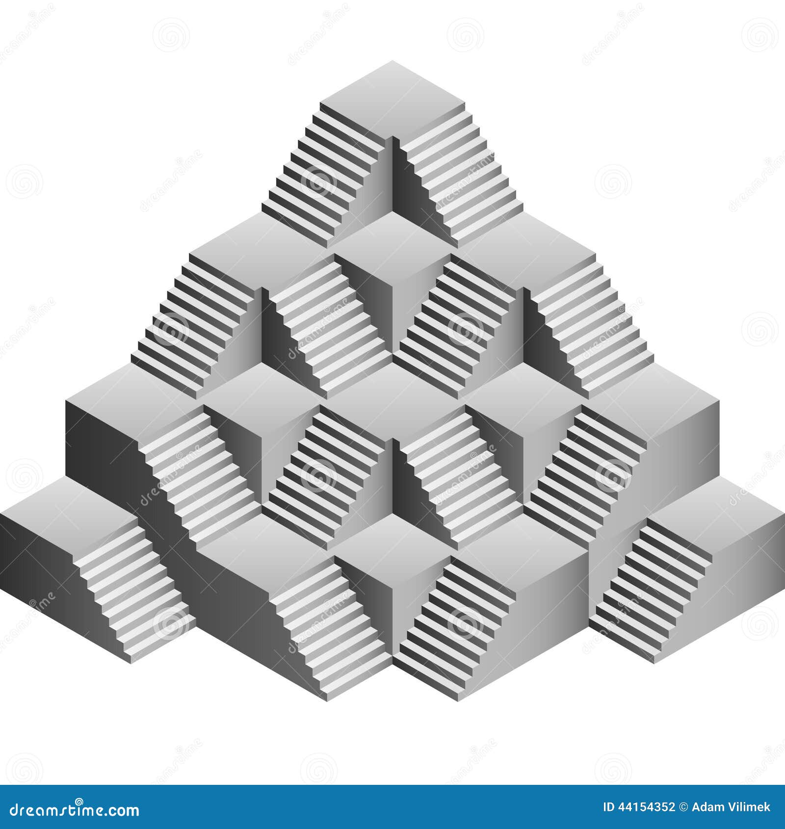 Pyramid Staircase Construction Symbolic Building Stock Vector ...