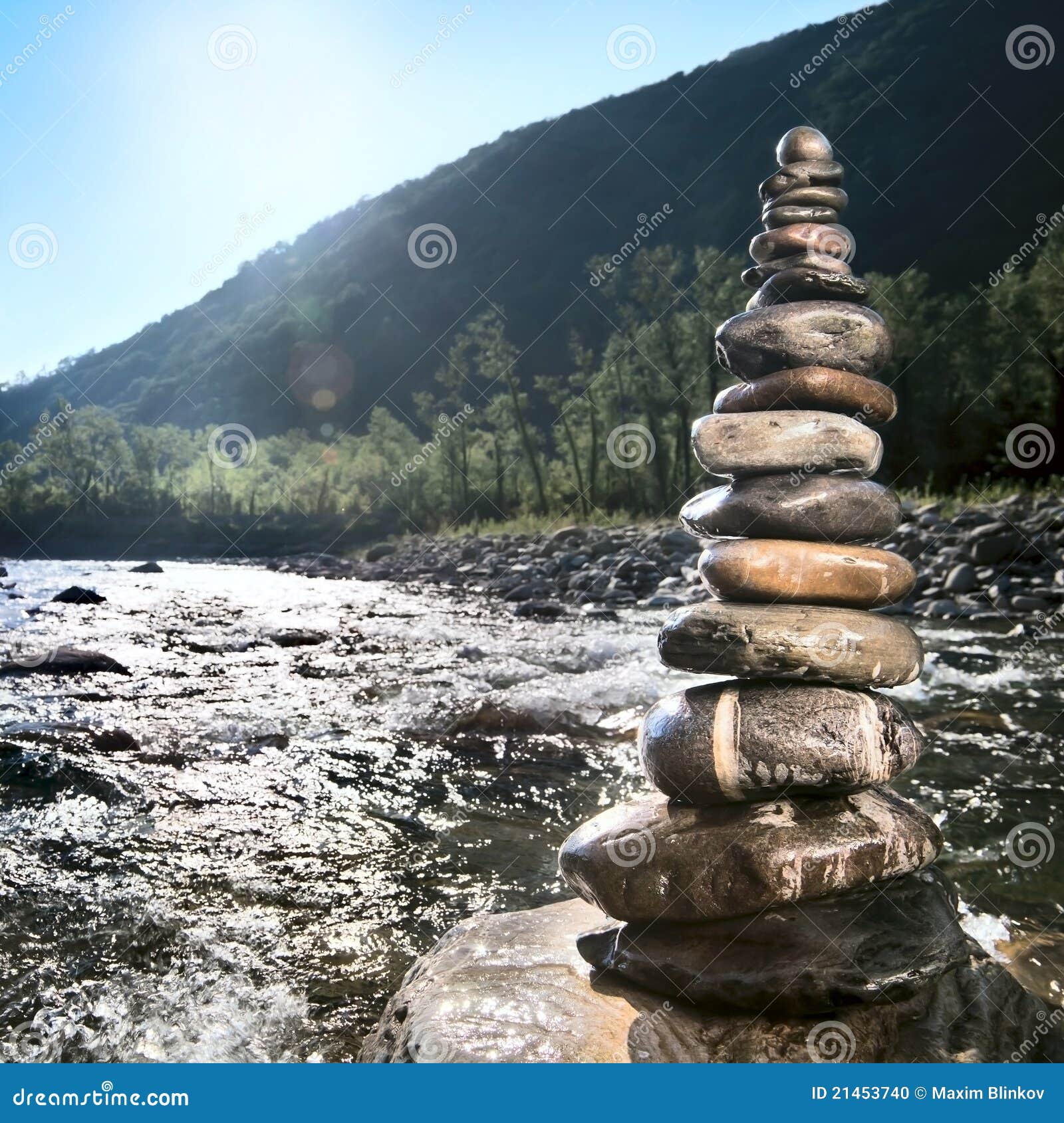 Pyramid of stones stock photo. Image of equilibrium, outdoor - 21453740