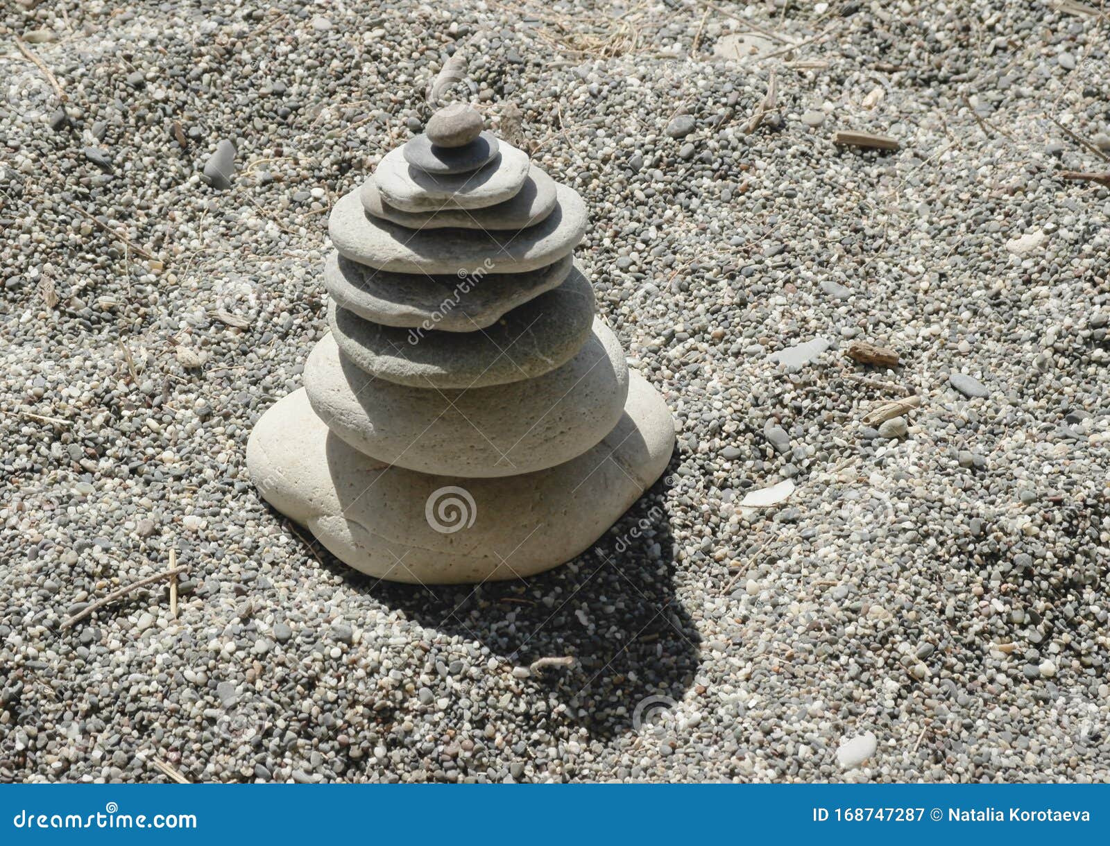 Pyramid of Stones on the Sand Stock Image - Image of stability, pile ...