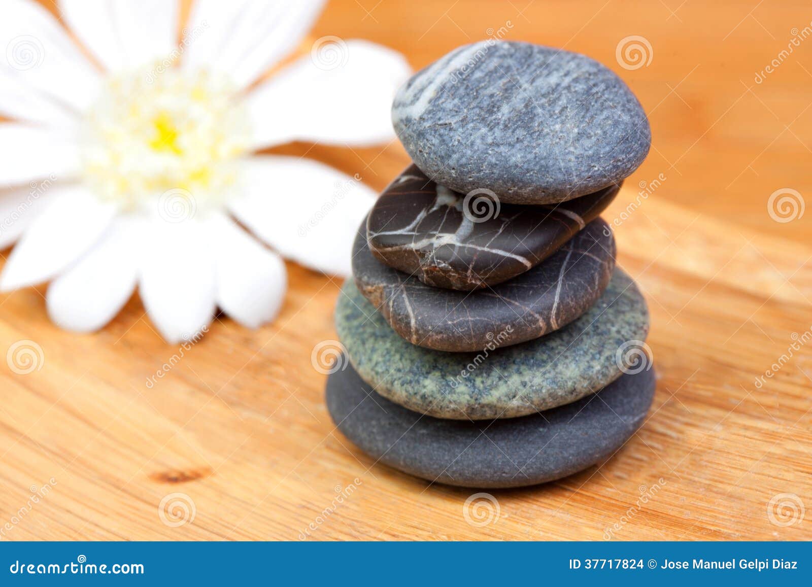 Pyramid of the Stones an a White Flower Stock Photo - Image of harmony ...
