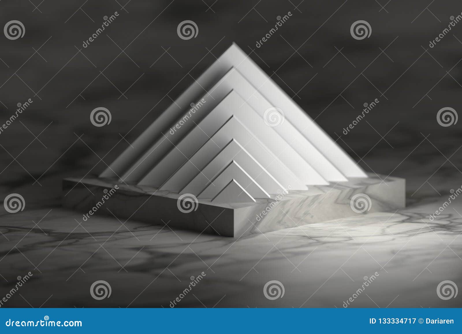 Pyramid Structure Over Pedestal Podium. Stock Illustration ...