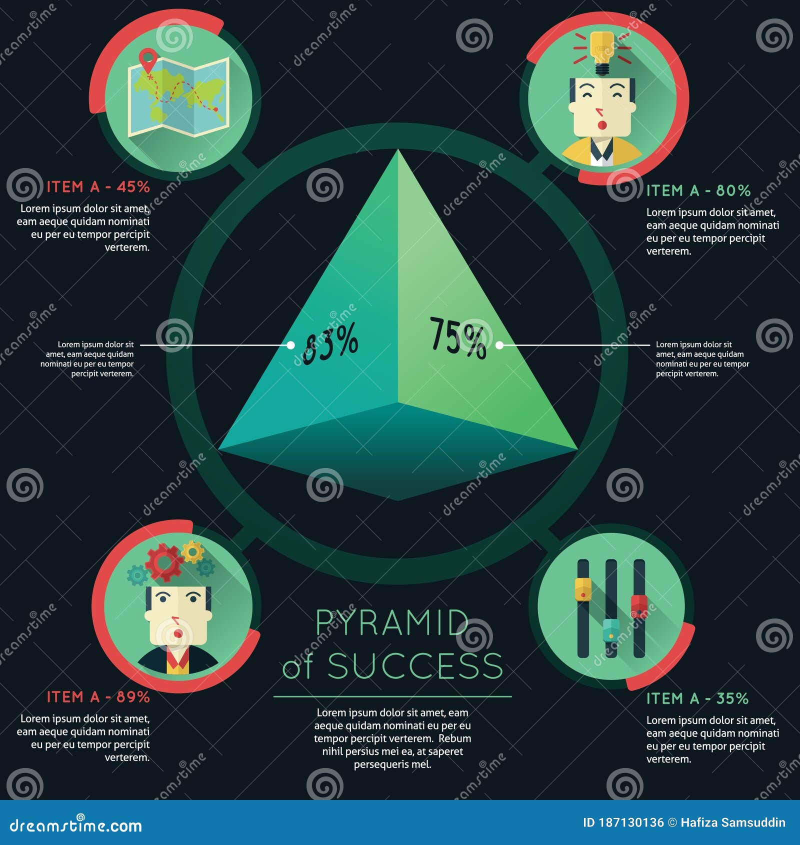 Pyramid of Success Infographic. Vector Illustration Decorative Design ...