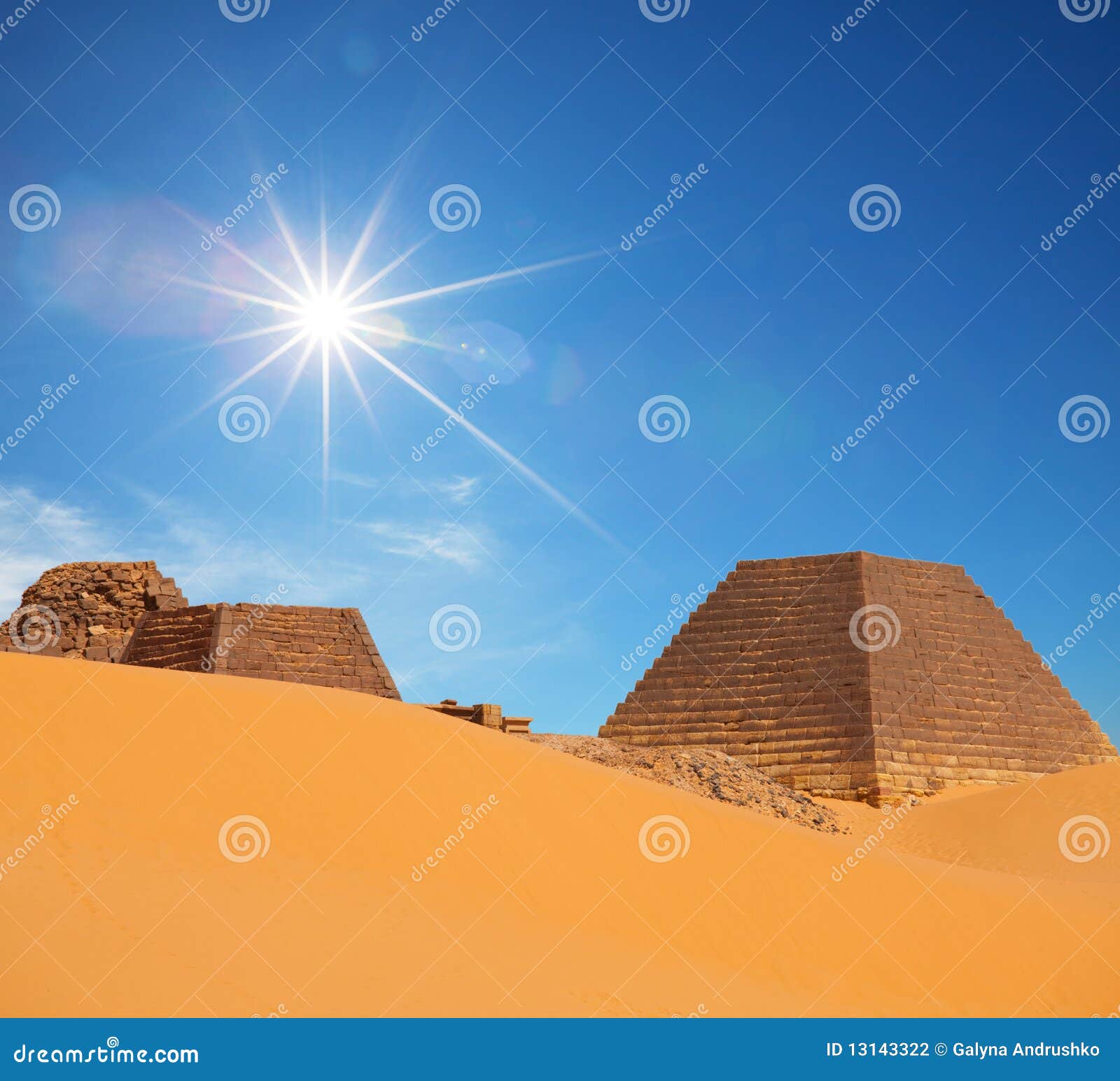 Pyramid in Sudan stock photo. Image of mausoleum, arabic - 13143322