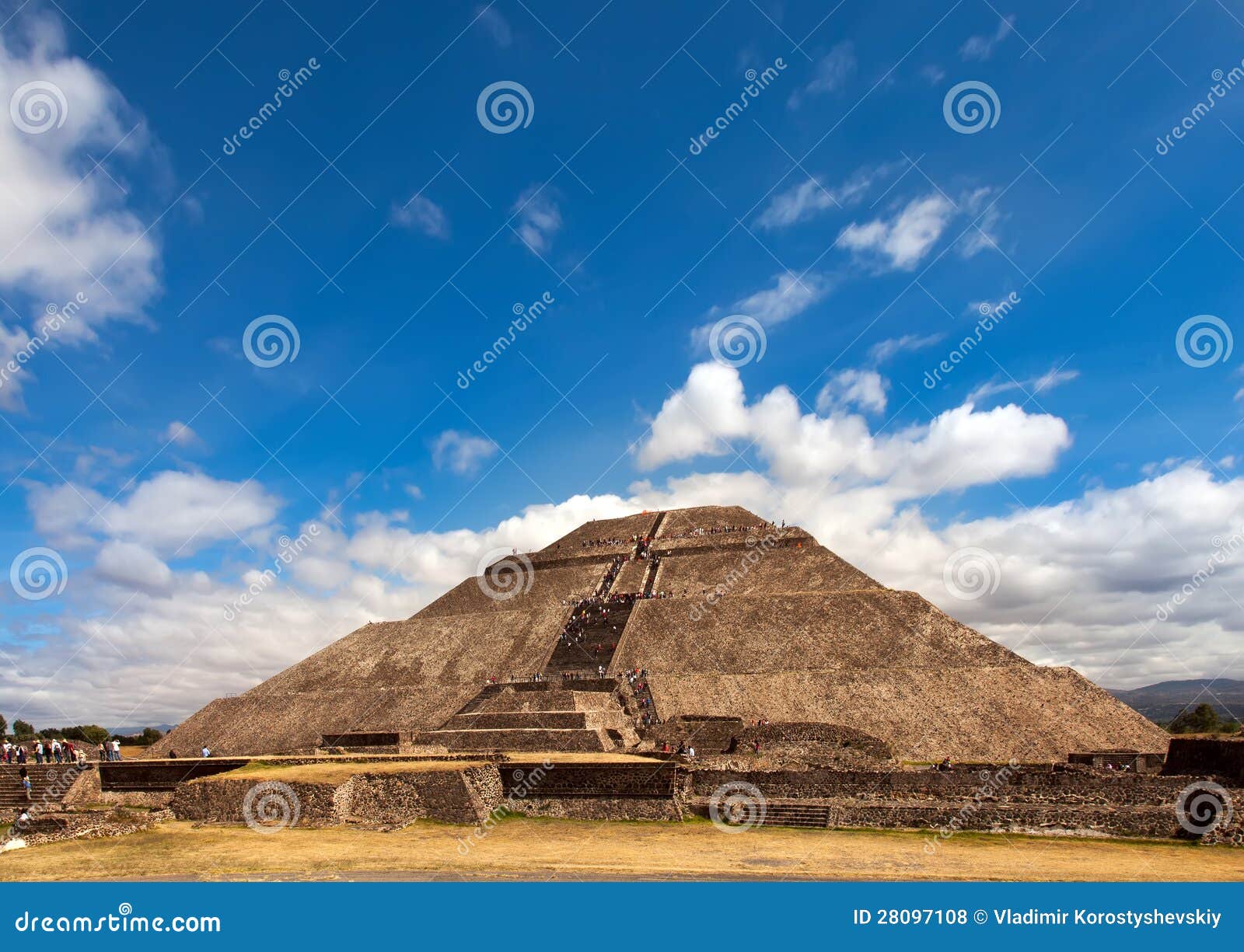 Pyramid of the Sun in Teotihuacan, Mexico. Stock Photo - Image of ...