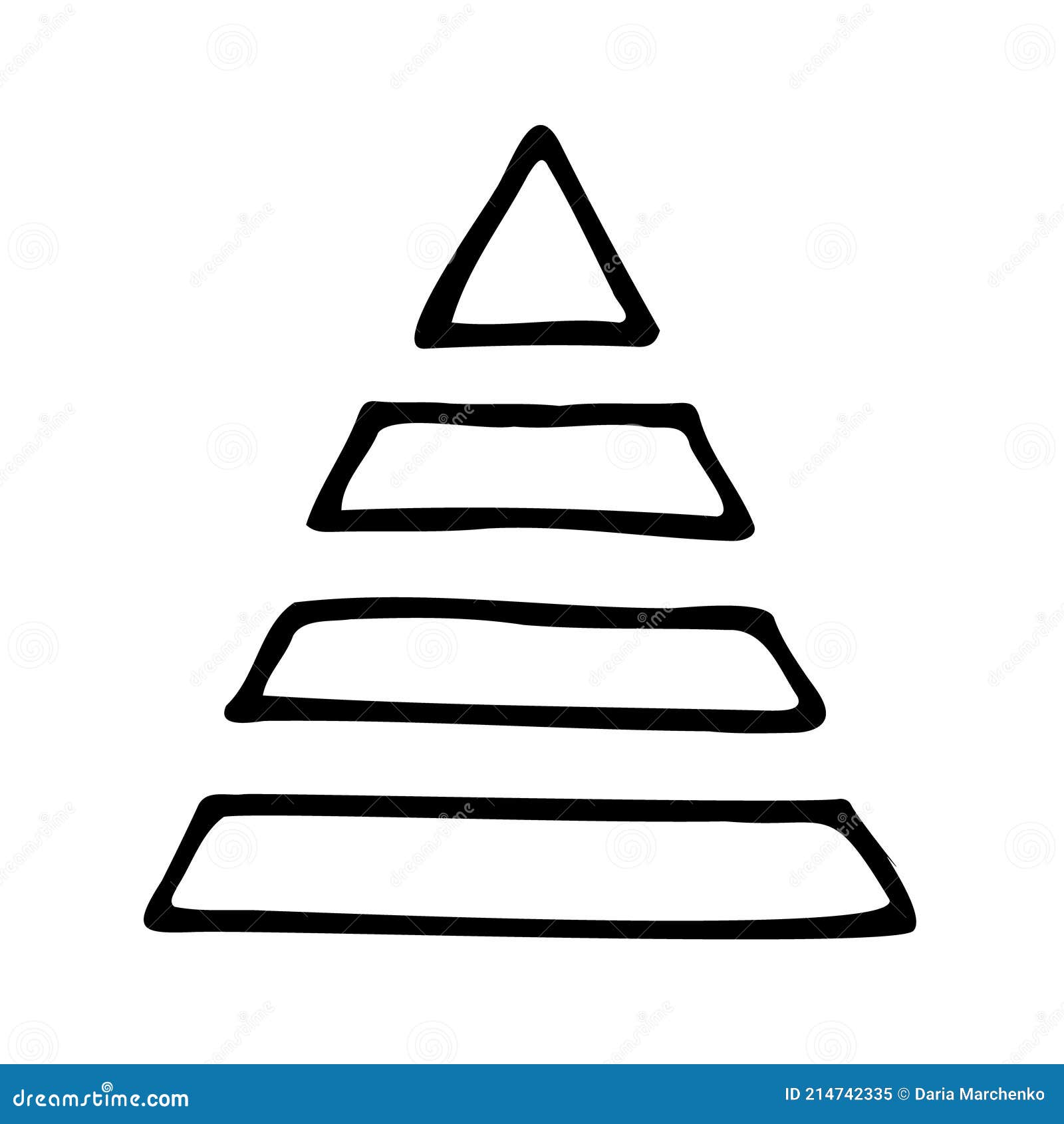 Pyramid Symbol Hand Drawn Vector Doodle Illustration. Pyramid of Needs ...